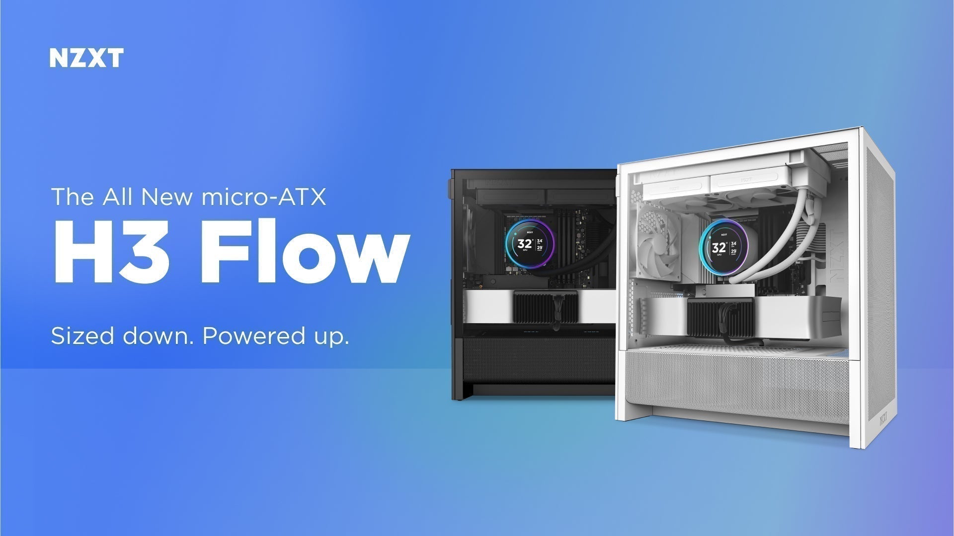 NZXT H3 Flow – Space-Saving High-Airflow micro-ATX PC Case