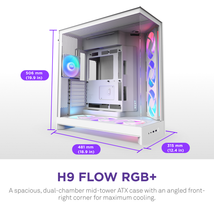 NZXT | H9 Flow RGB+ | Dual-Chamber Mid-Tower ATX Case
