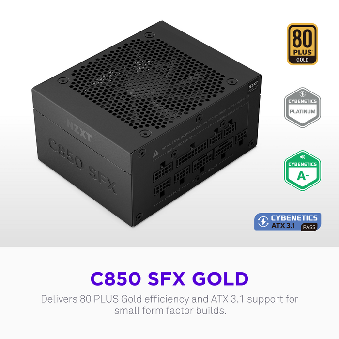 NZXT | C850 SFX Gold PSU | 850 Watt Gold SFX Power Supply Unit
