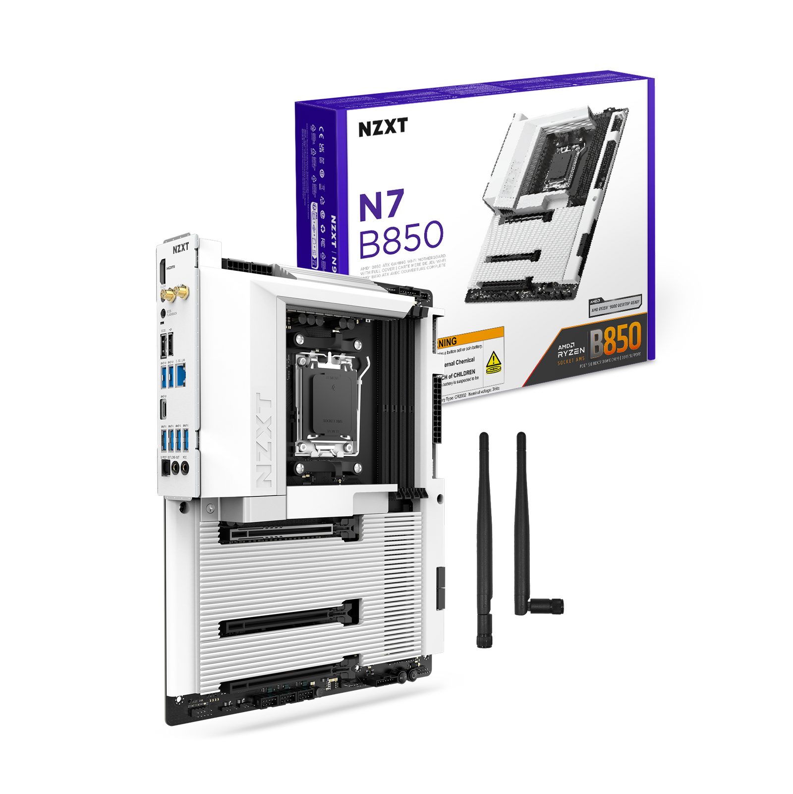 NZXT | N7 B850 | AMD B850 ATX Gaming-Mainboard